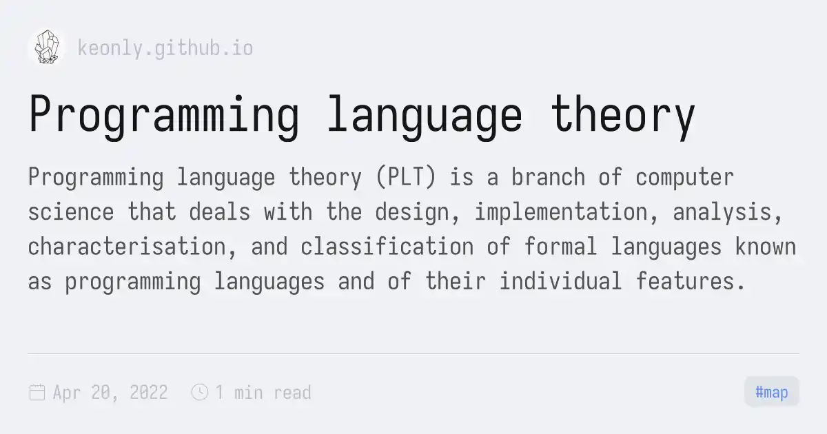 Programming language theory Programming language theory