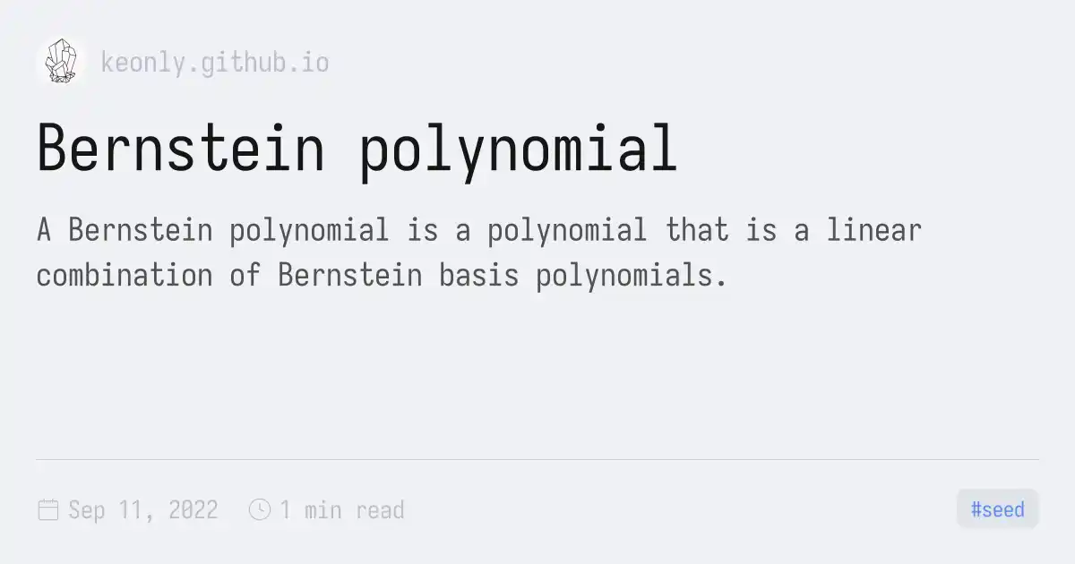 Bernstein polynomial