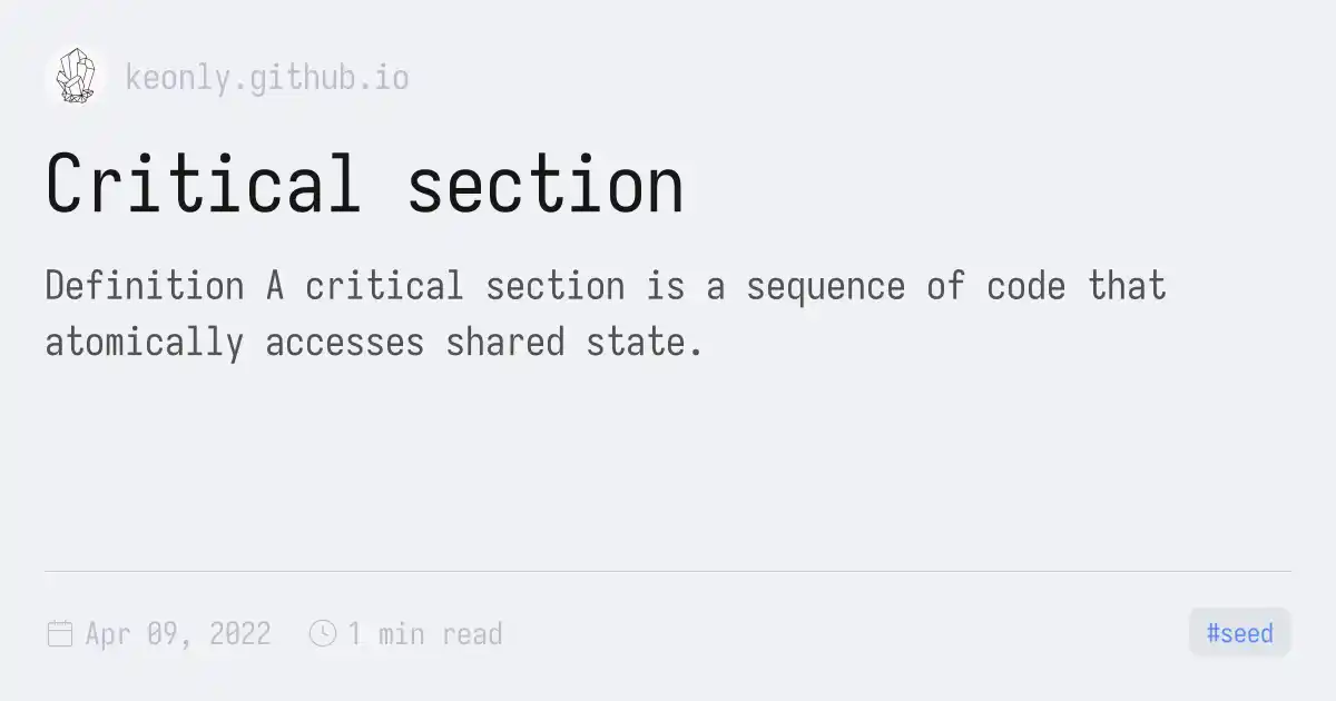 Critical section