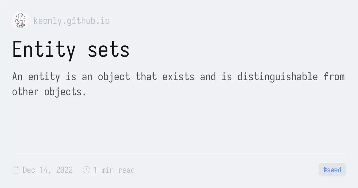 Entity Sets