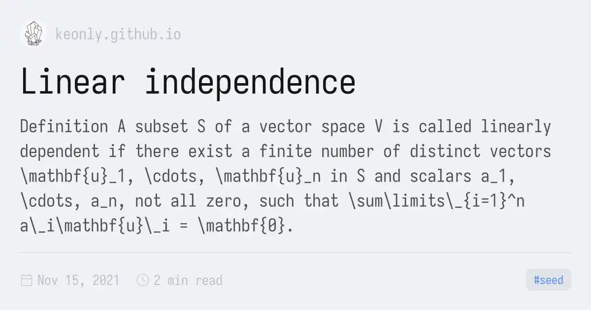 Linear independence