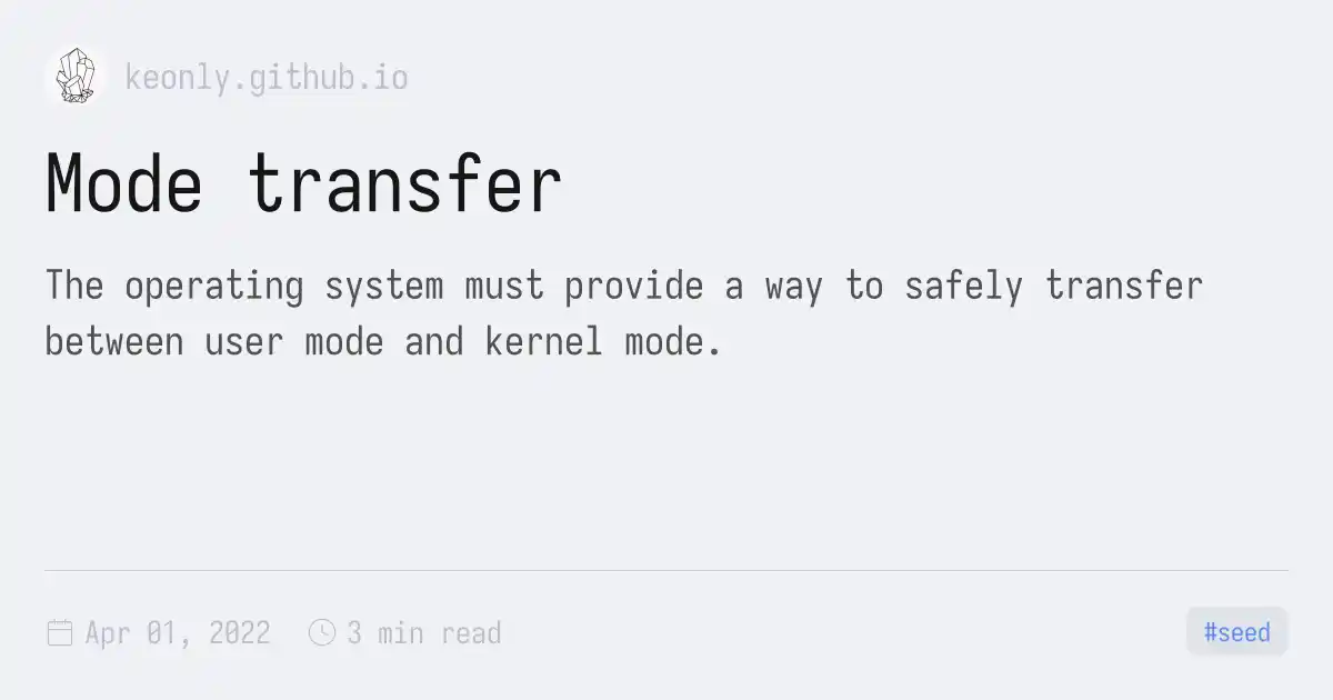 Mode transfer