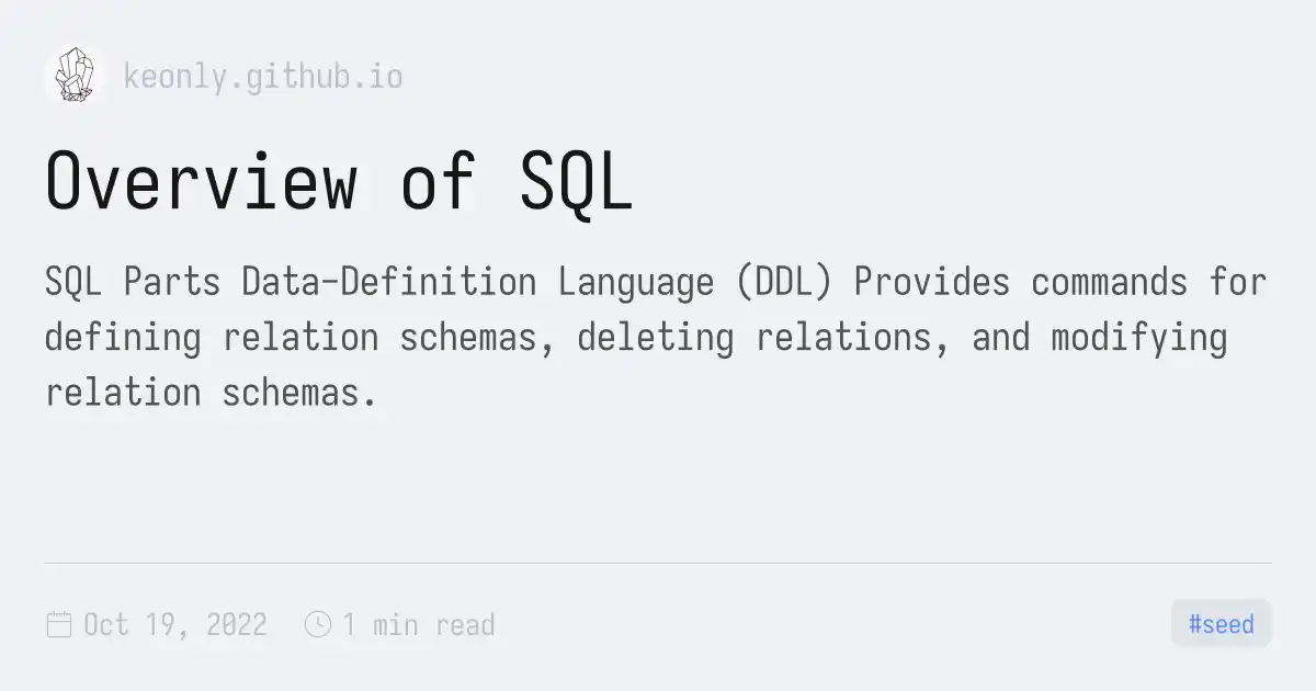 Overview of SQL
