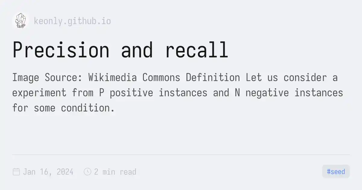 Precision and recall