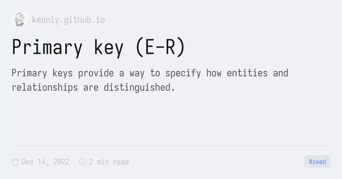 Primary key (E-R)
