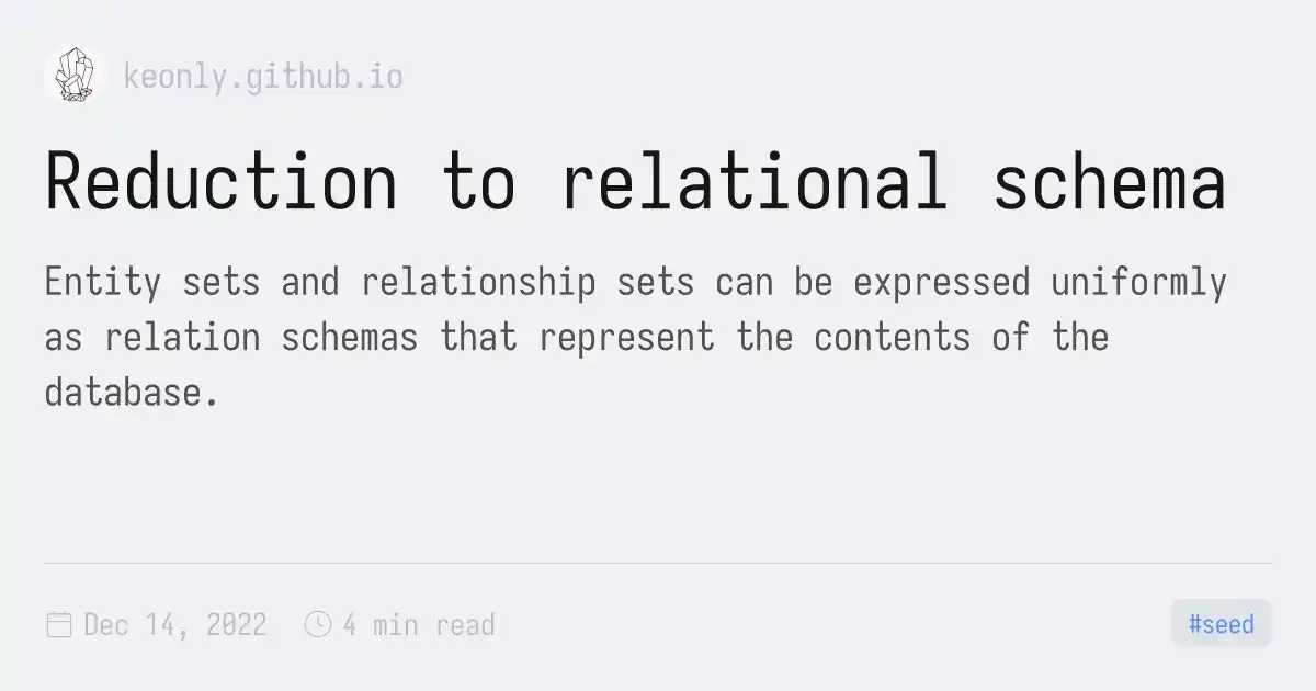 Reduction to relational schema