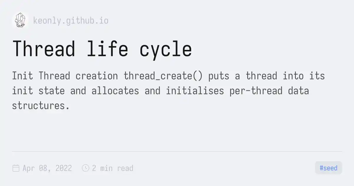 Thread life cycle