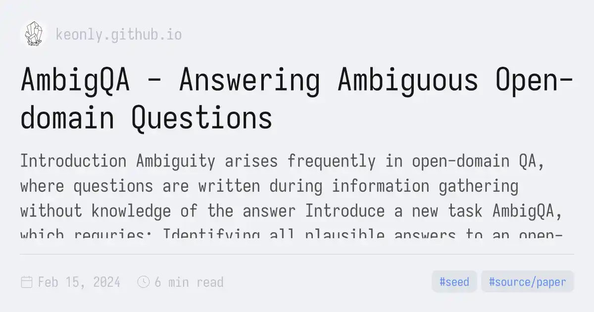AmbigQA - Answering Ambiguous Open-domain Questions
