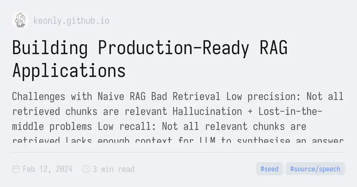 Building Production-Ready RAG Applications